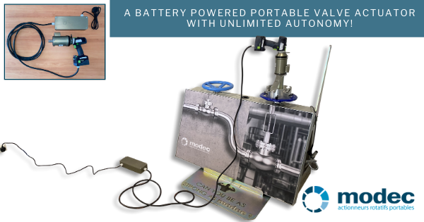 A battery powered portable valve actuator with unlimited autonomy!